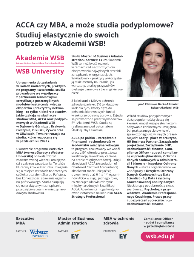 ACCA czy MBA, a może studia podyplomowe? Studiuj elastycznie w Akademii WSB - Akademia WSB